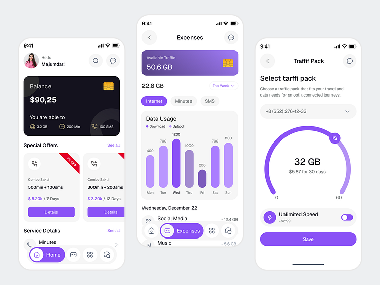 Telecom Super Mobile App UI by Abu Hasan Emon on Dribbble