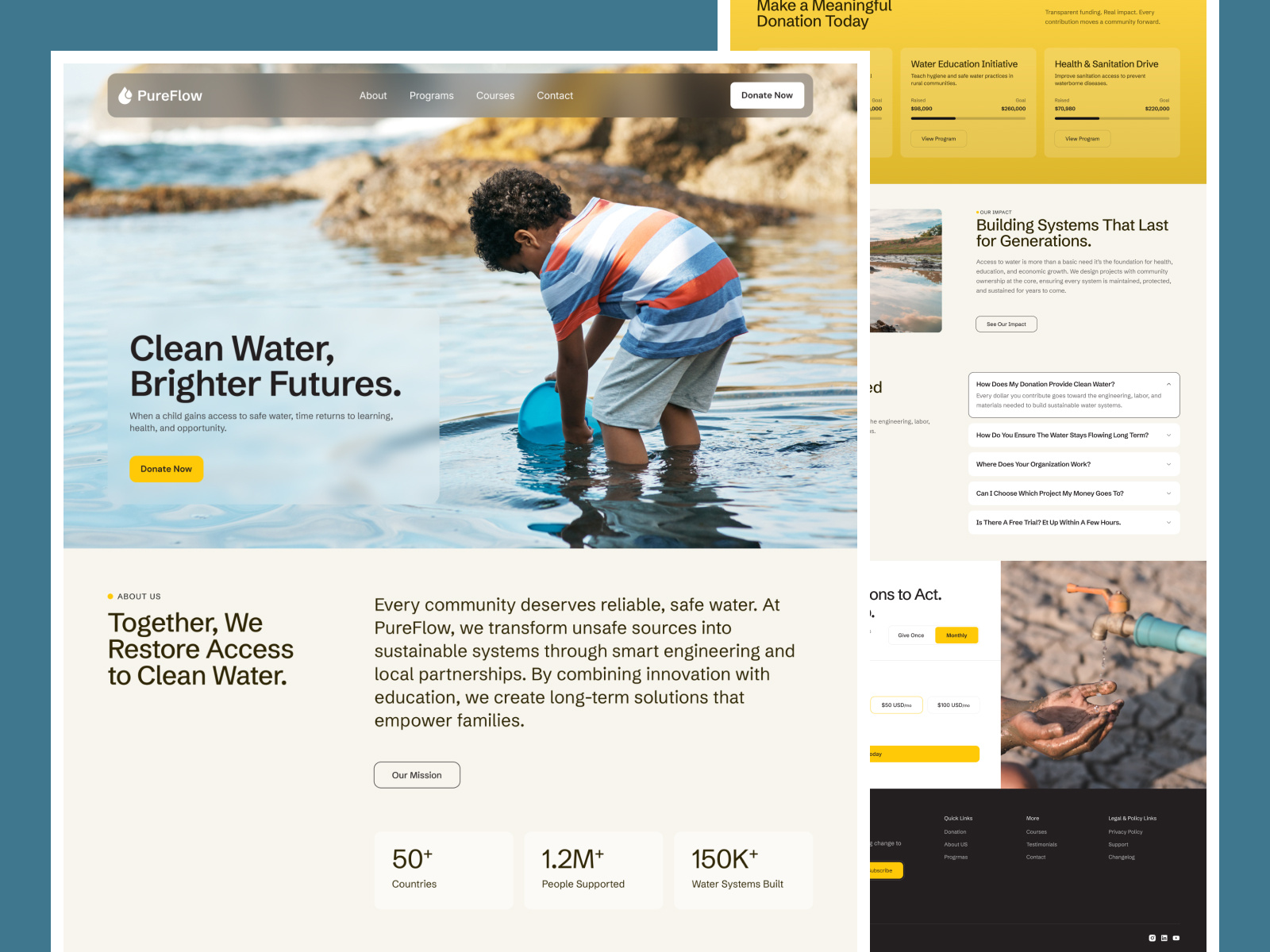 NGO Charity for Water Website Design by wincasoft for Wincasoft ...