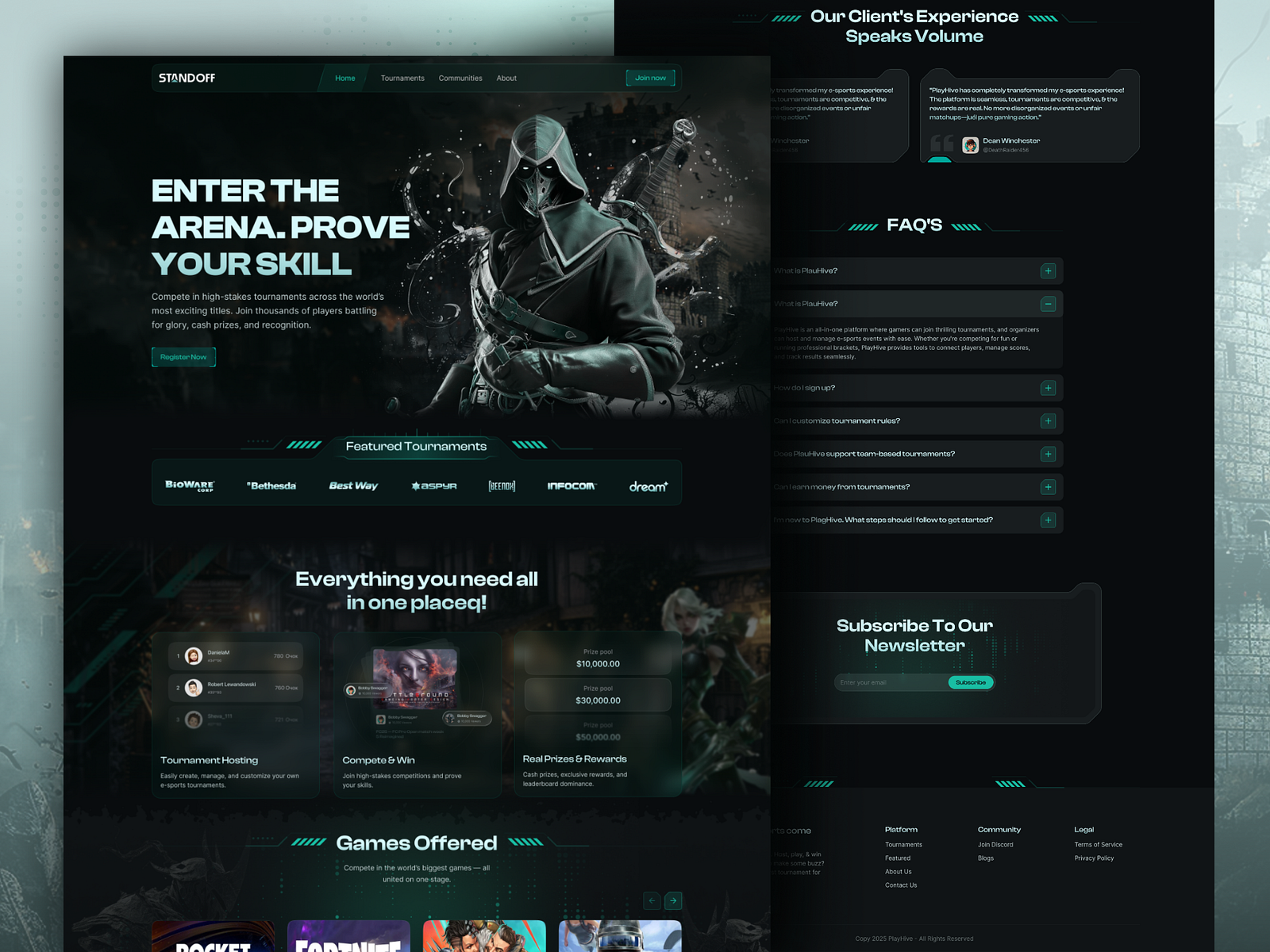 Gaming Website Design - Esports Tournament Landing Page UI/UX by SK ...