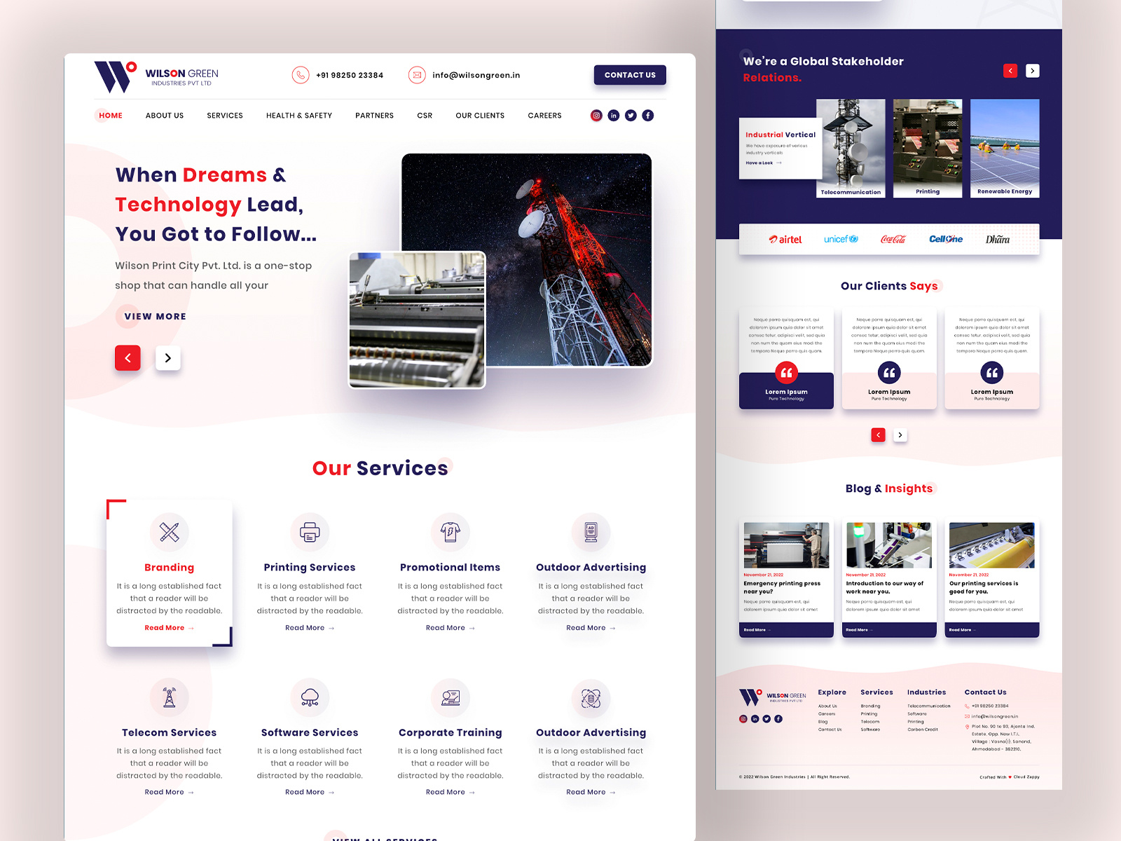 Service Based Website Design :) by Ritika Baheti on Dribbble