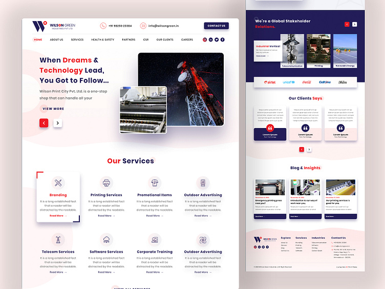 Service Based Website Design :) by Ritika Baheti on Dribbble