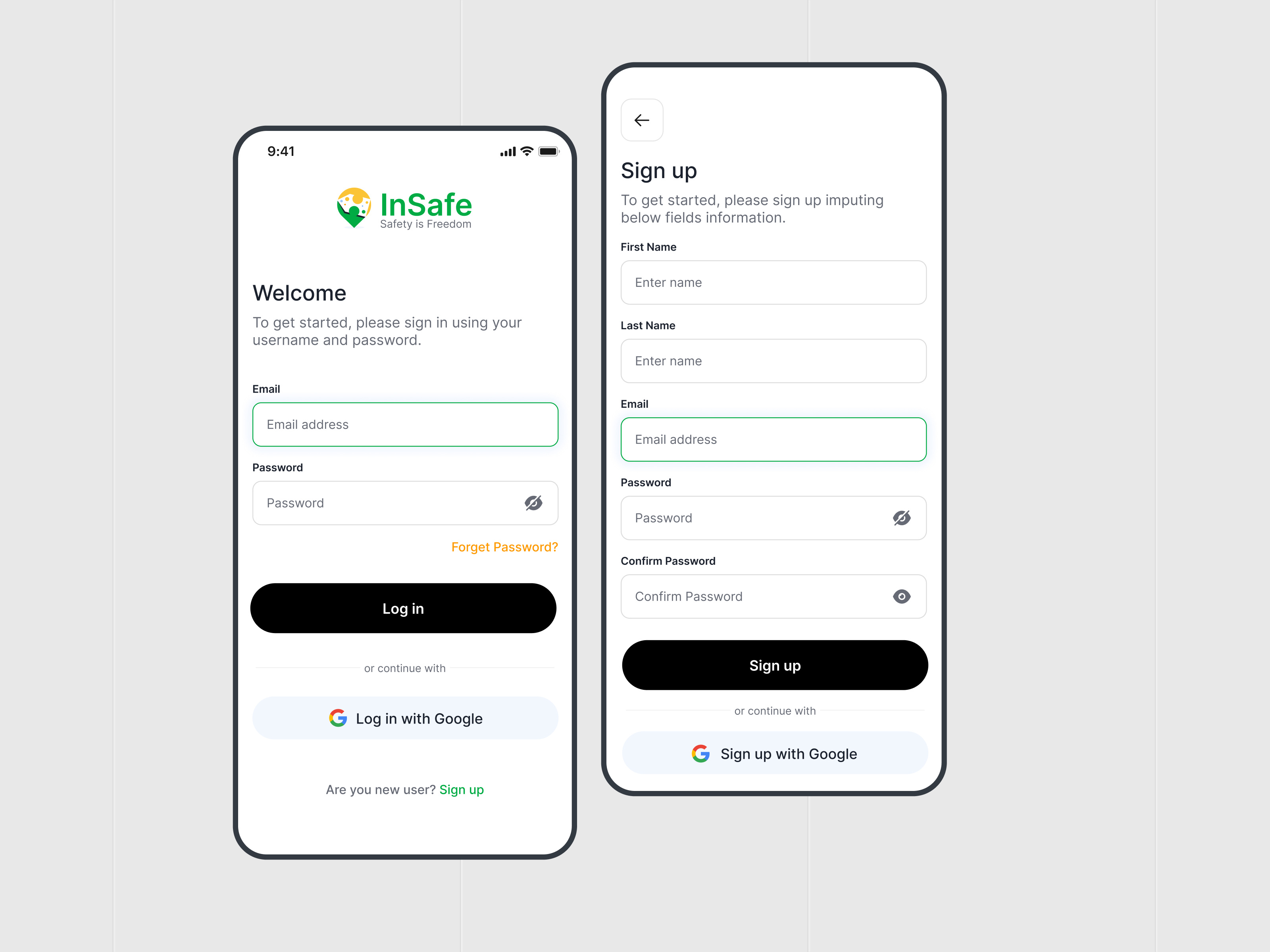 InSafe Safety - Mobile App Design by Zain's Studio on Dribbble