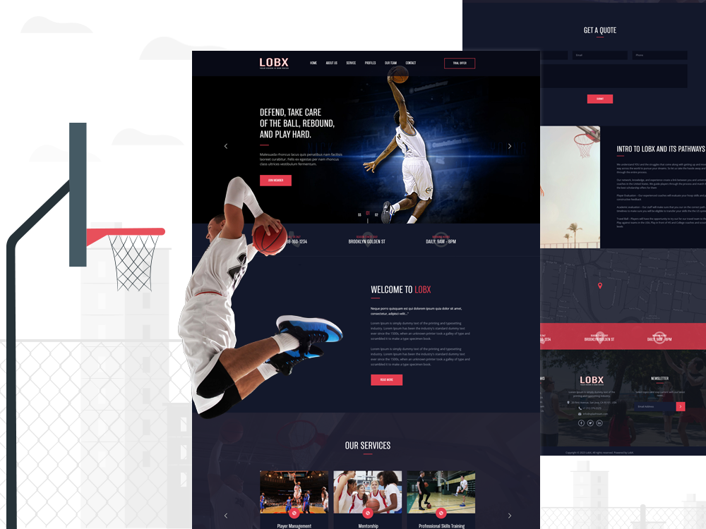 Basketball Training Centre Website Design by Samarpan Infotech on Dribbble