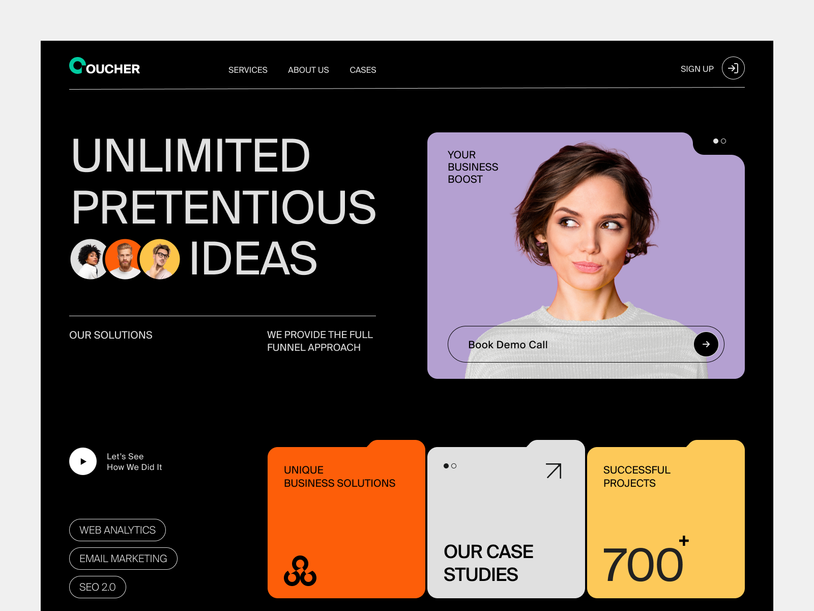 Oucher Web Site Design Landing Page Home Page Ui By Halo Uiux For Halo Lab On Dribbble