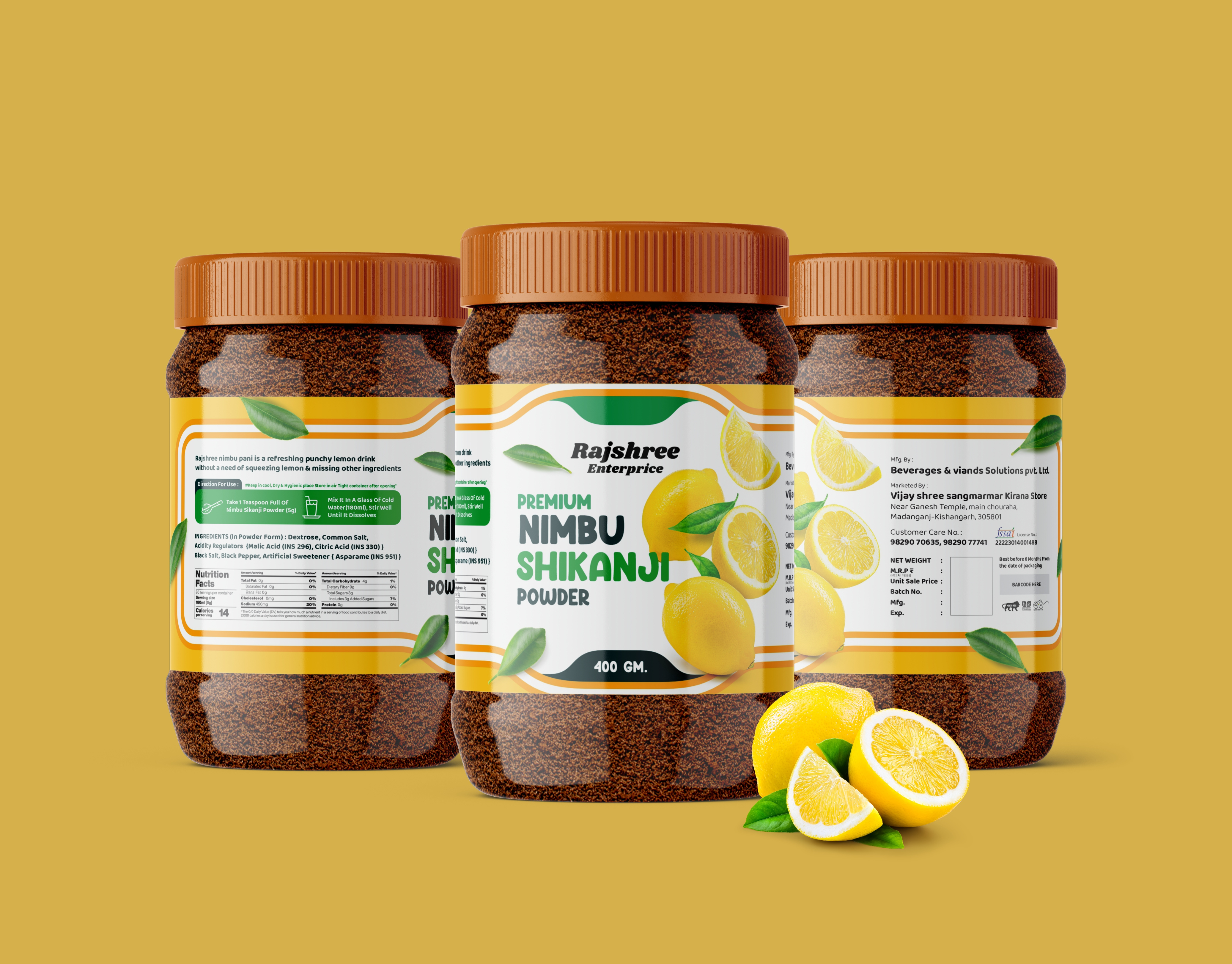Rajshree Nimbu Shikanji – Premium FMCG Packaging Design by Ahemad Raza ...