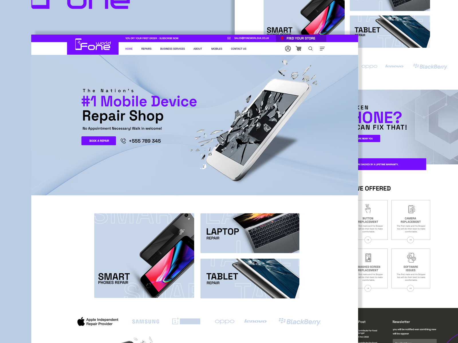 Fone World mobile repairing Website design by Wasim-Mehmood-Faridi on ...