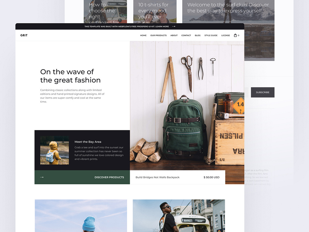 Grit • Retail Website Template by Beryl Design on Dribbble