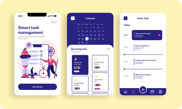 Smart task management app ui design inspiration. by Muskan Bansal on ...