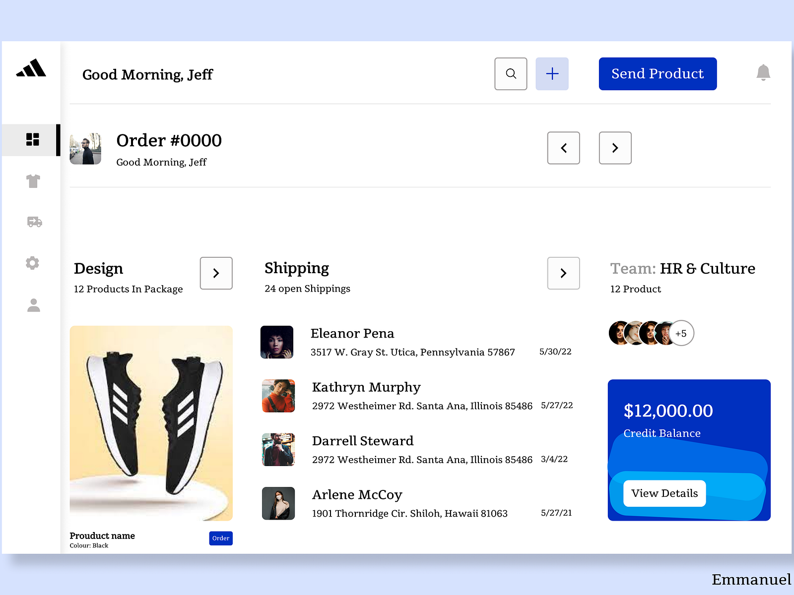 Adidas Dashboard by Emmanuel on Dribbble