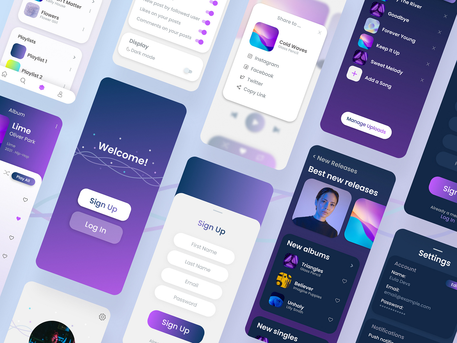 Eula - Music App UI Kit by Eula on Dribbble
