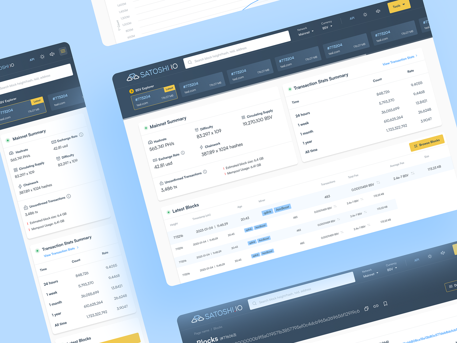 Satoshi Real Time Bsv Blockchain Explorer By Zeeshan Khan On Dribbble