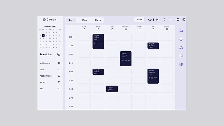 Calendar - Desktop by Aaron P on Dribbble