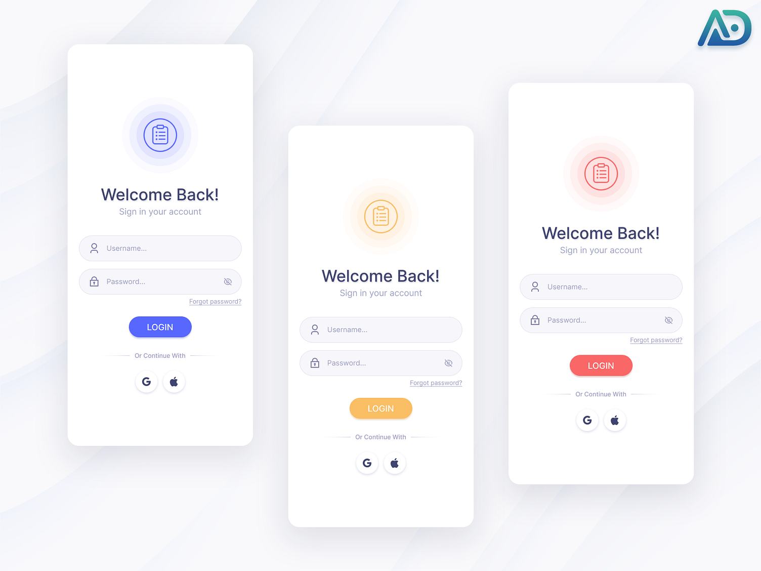 Login App Design by Felgun Design on Dribbble