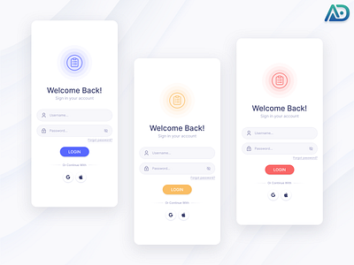 Login App Design by Felgun Design on Dribbble