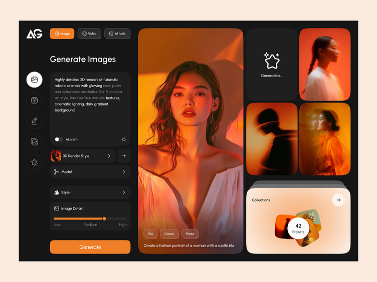 AI Image Generator – Creative Dashboard UI by Sk Raju Hossin on Dribbble