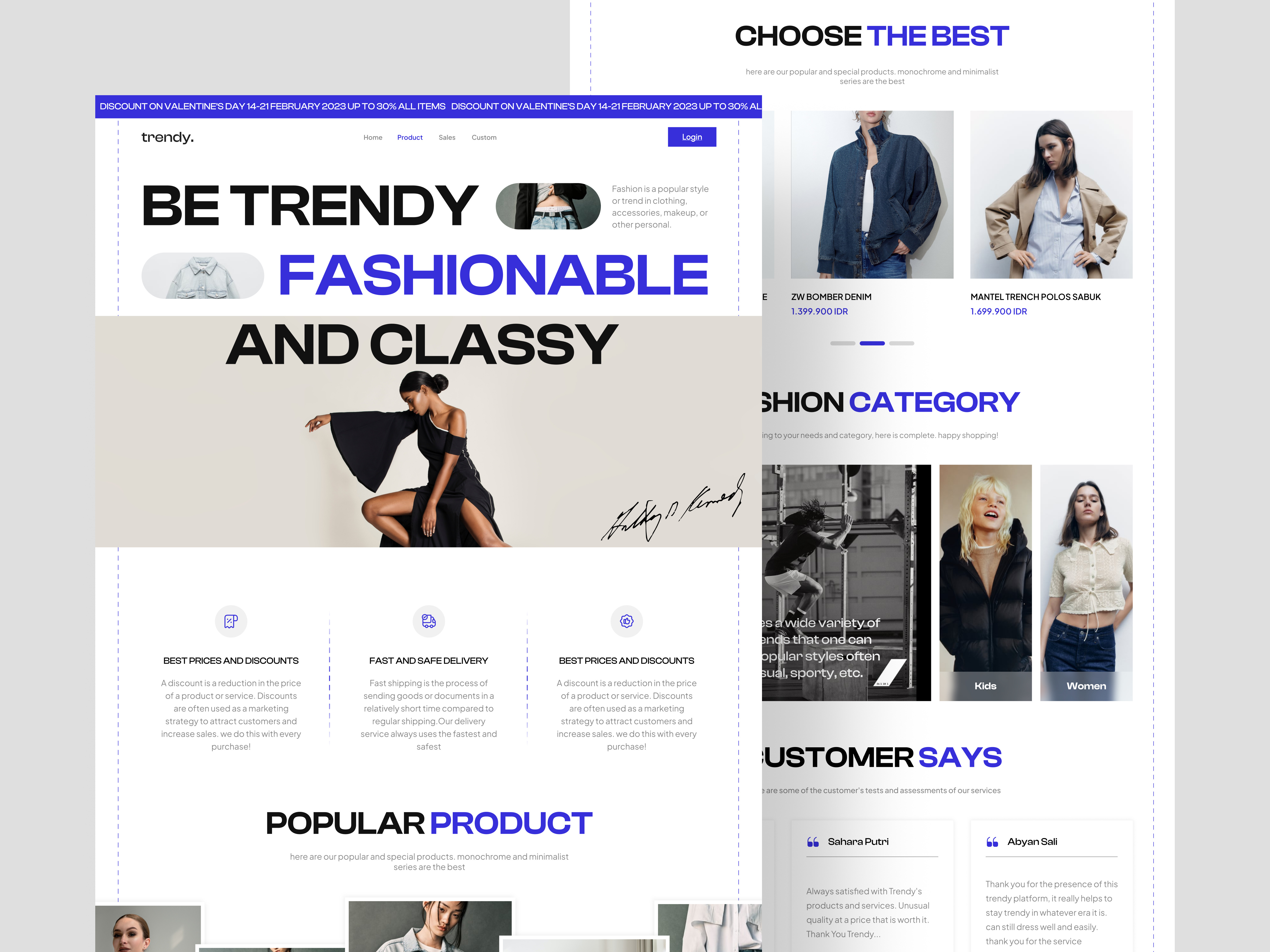 Trendy - Fashion Landing Page by Azhaara for Hatypo Studio on Dribbble