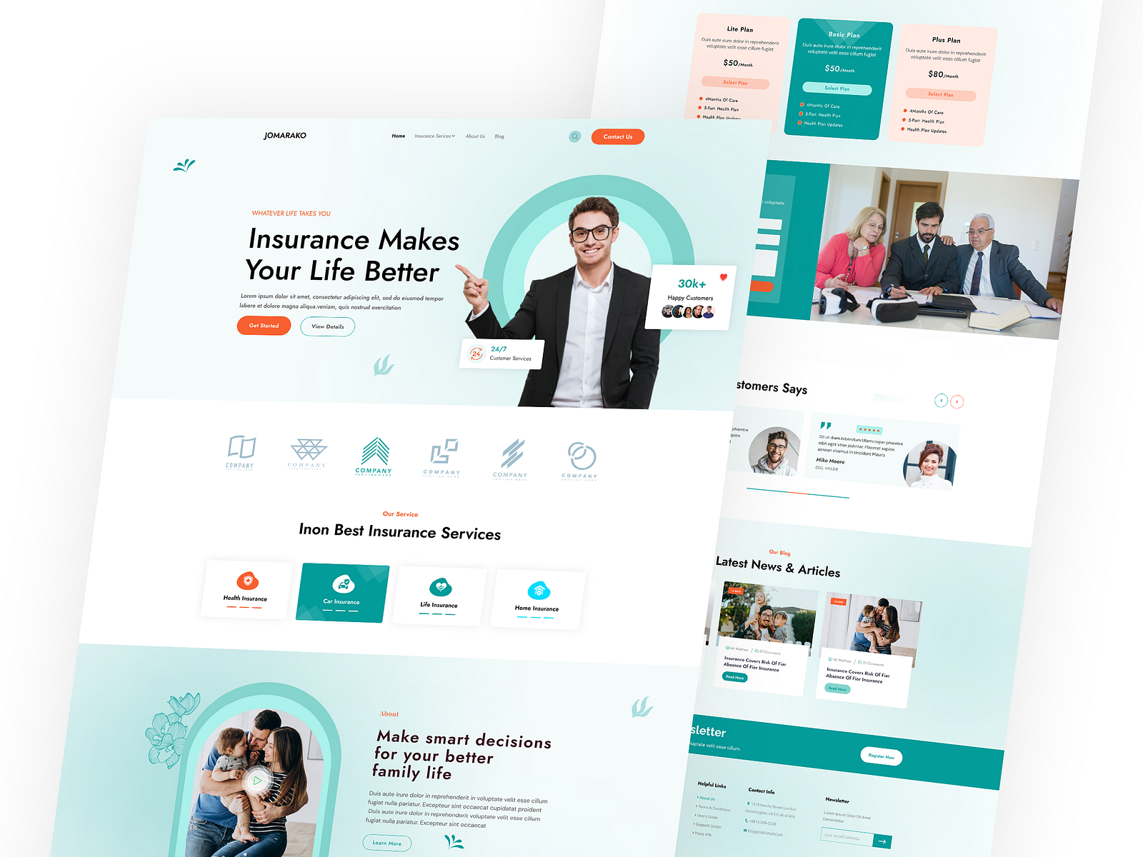 Insurance company landing page by Md. Atikur Rahman🏅 on Dribbble