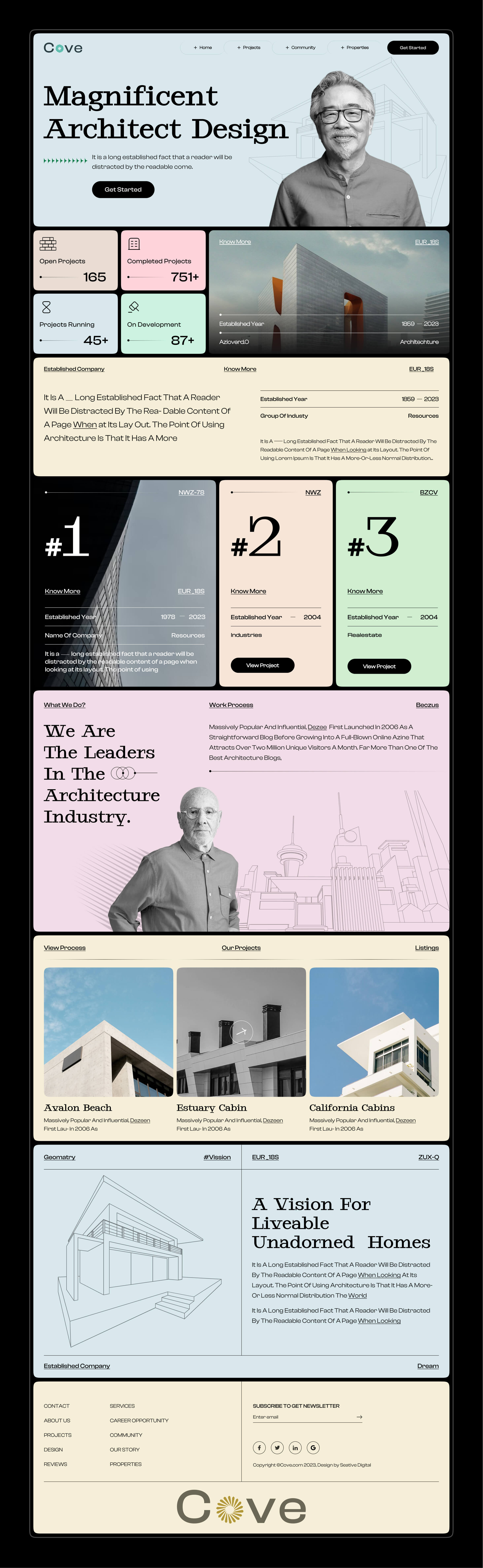 Architecture Website: Cove Landing Page by Subash Chandra for Seative ...