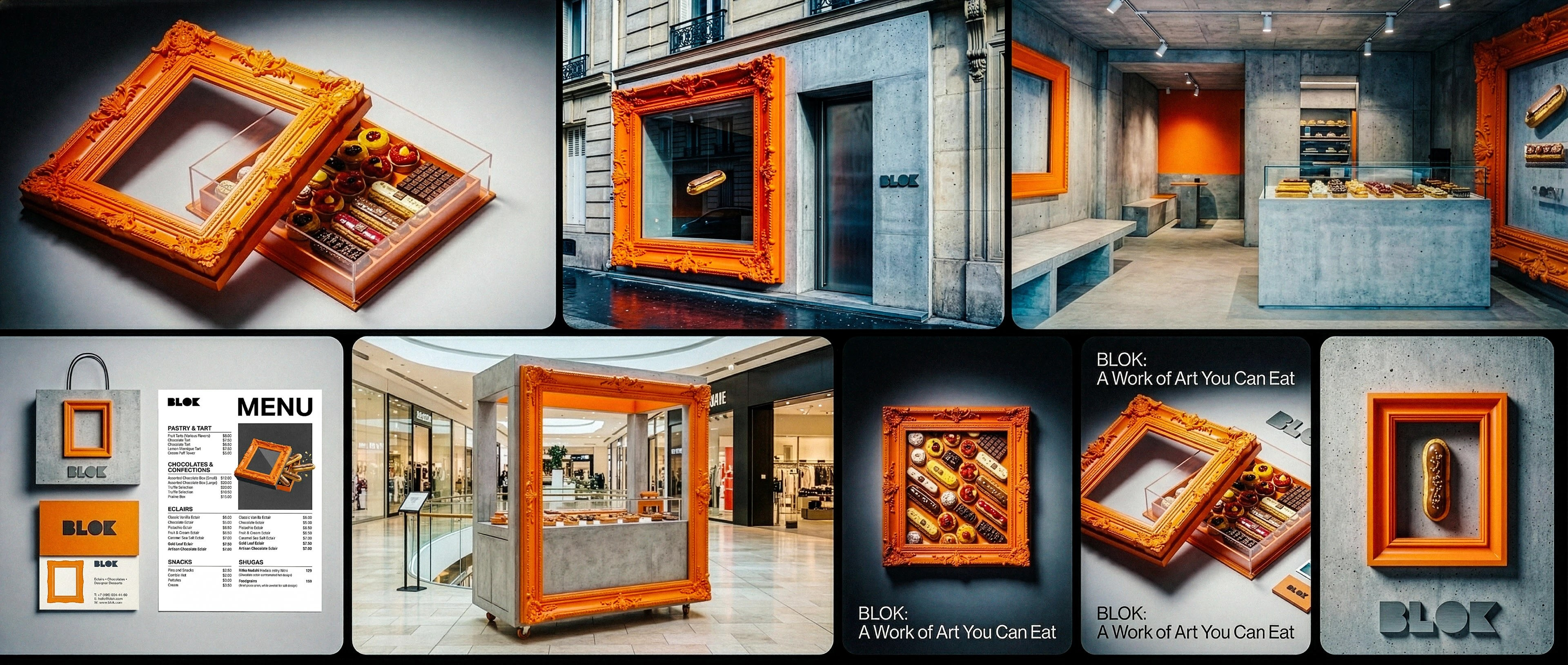 BLOK— Luxury Éclair & Art Pastry Branding Concept by Up-Brands on Dribbble