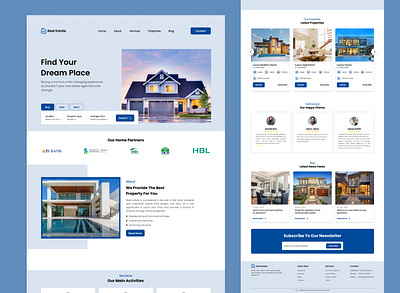 Real Estate Landing Page by Rameen on Dribbble