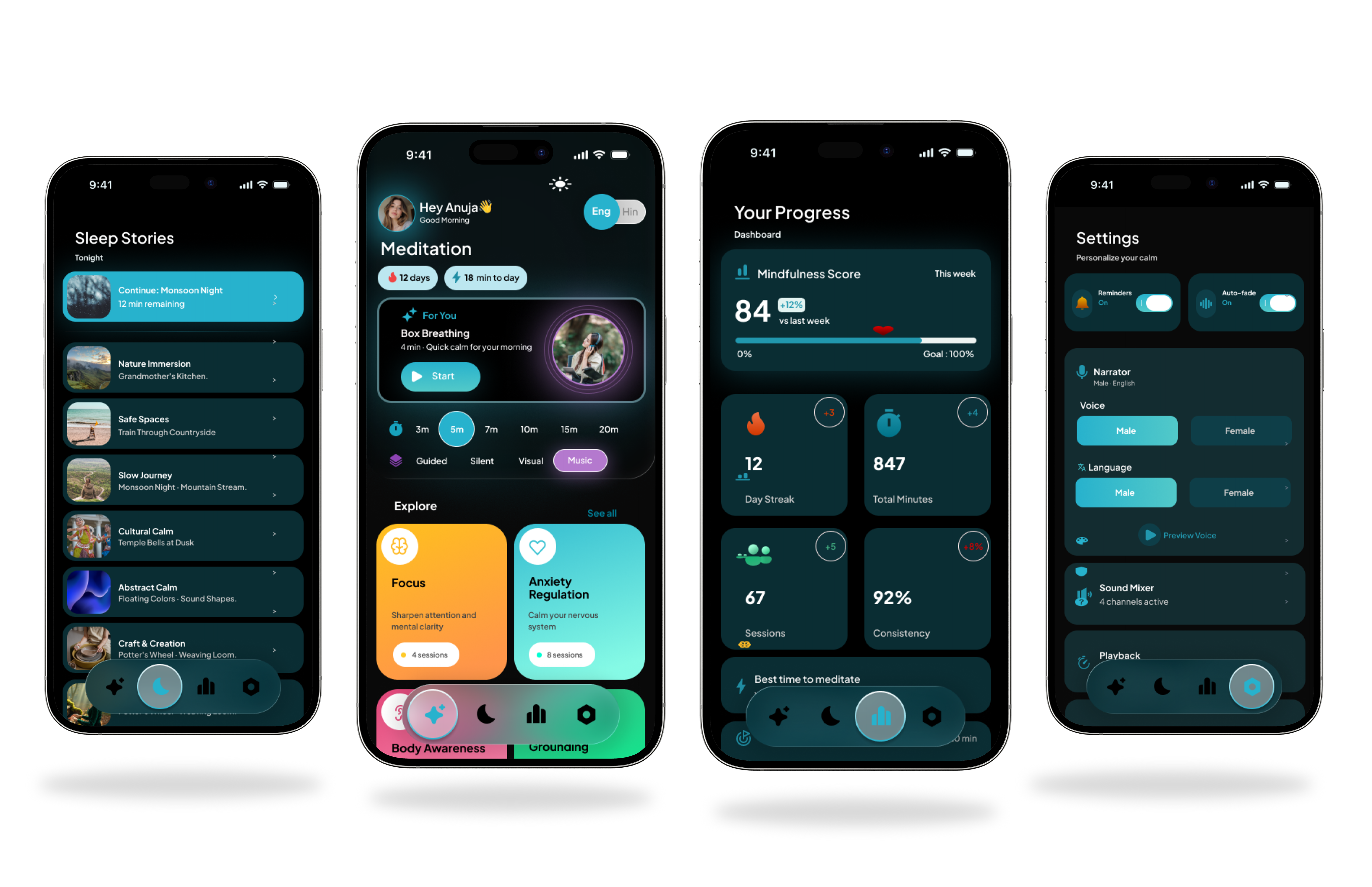 TrustMind — Meditation & Mindfulness App by Prince Sanjay Mani on Dribbble