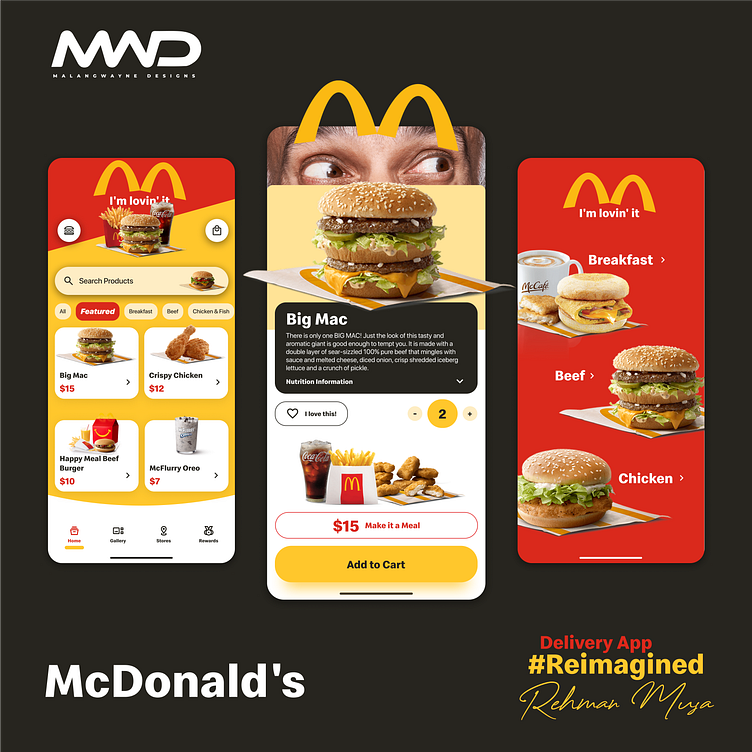 McDonald's Delivery App UI/UX Mobile Design by MalangWayneDesigns on ...