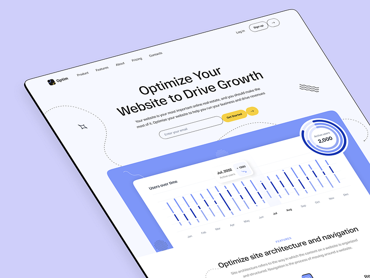 Optim landing page by Layo on Dribbble