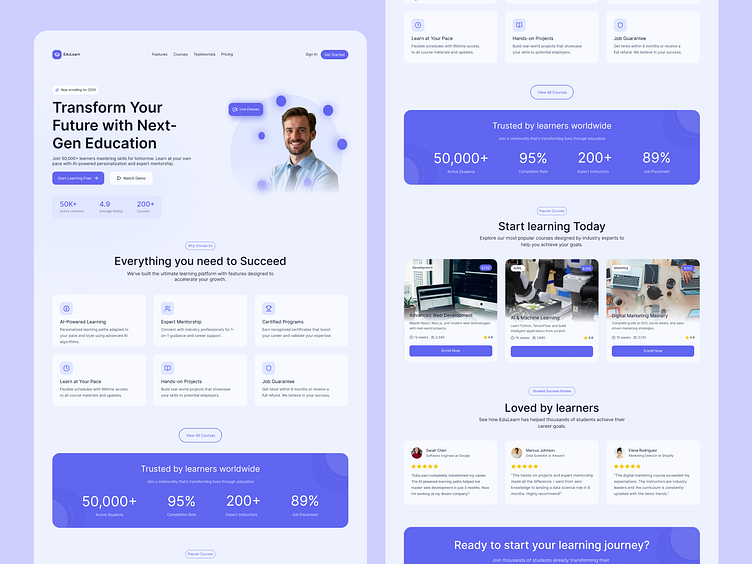 EdTech Landing Page Design by Sadia Islam on Dribbble