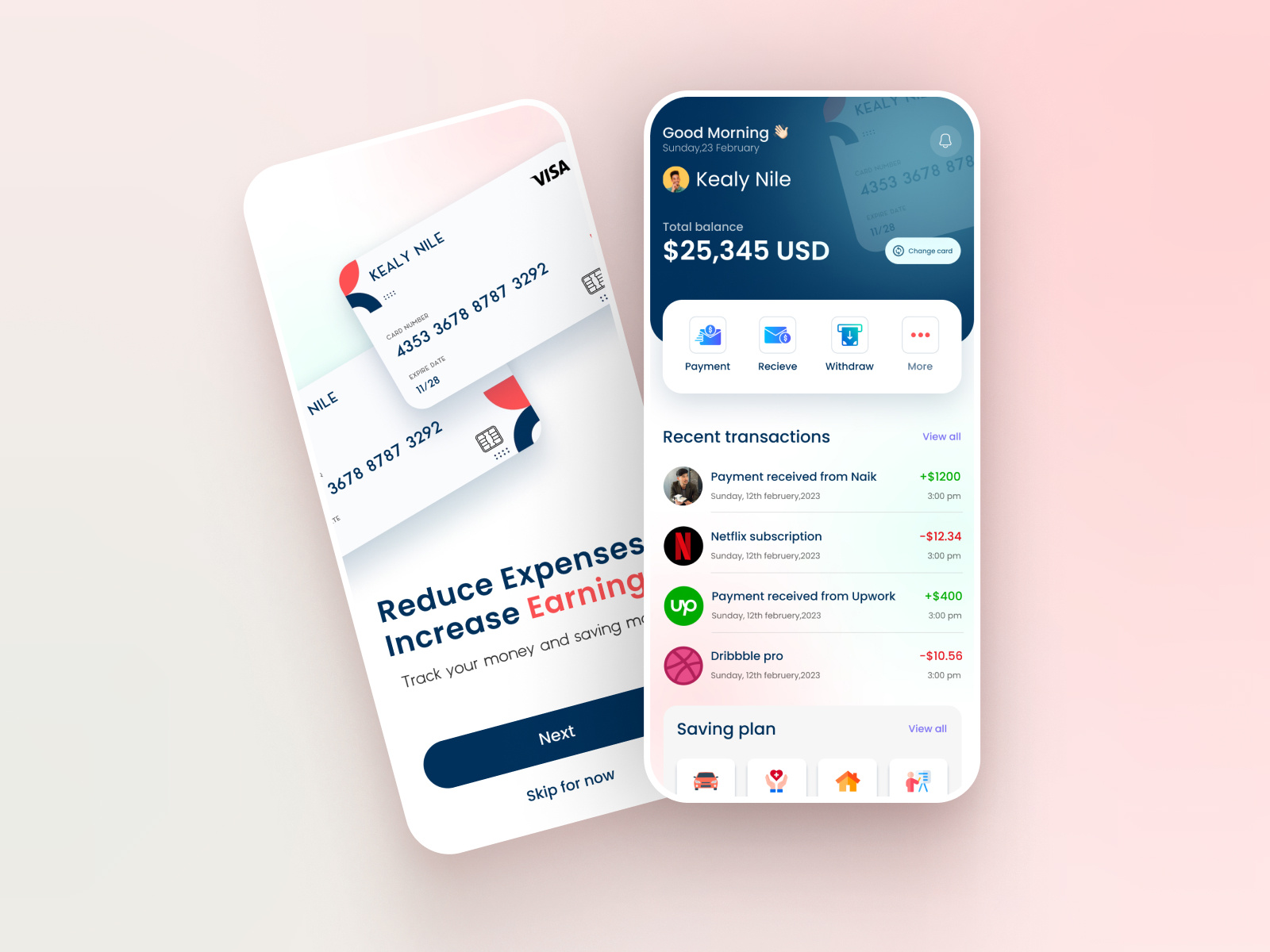 Finance app screen by Design Dude on Dribbble