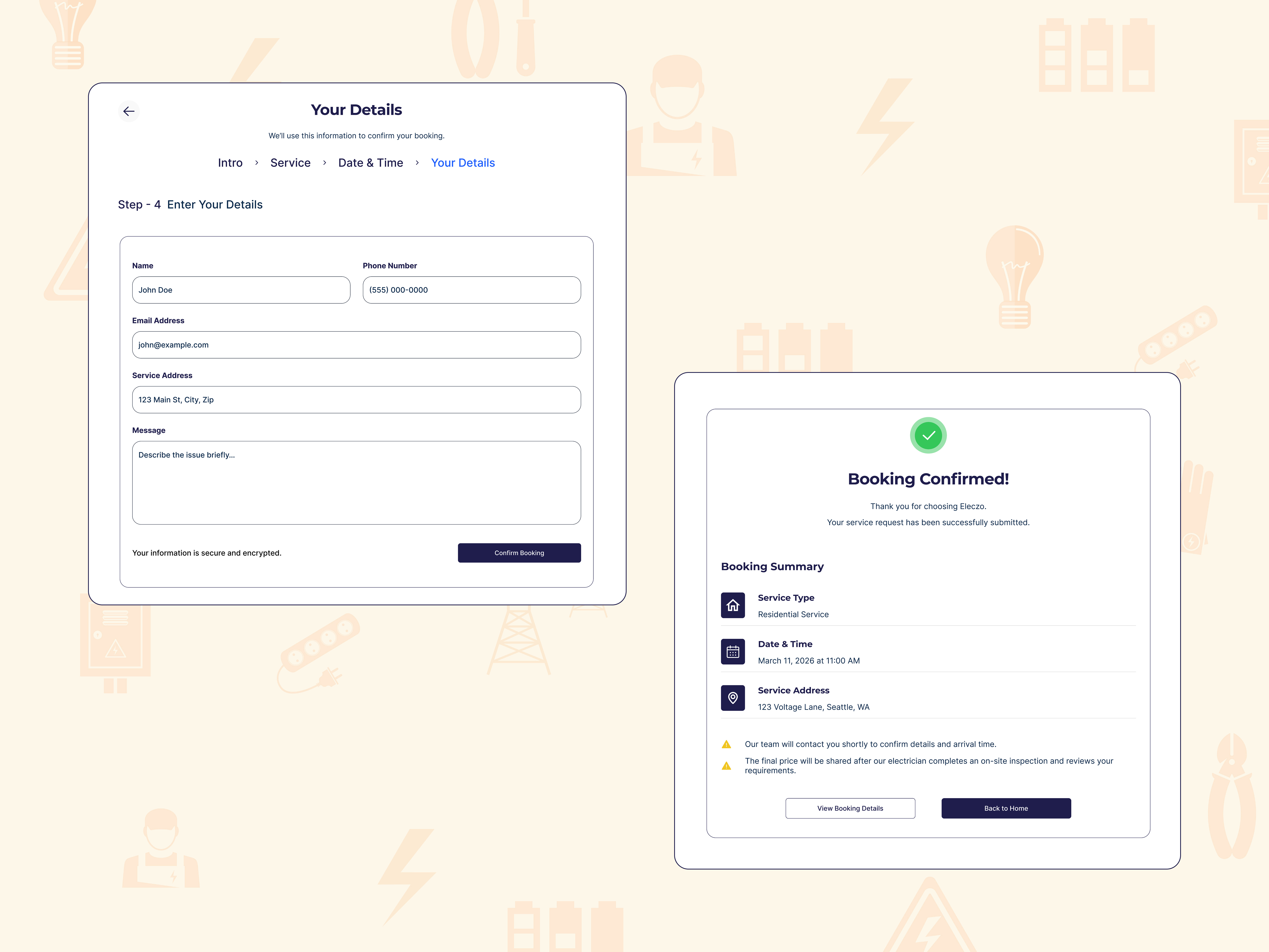 Electrician Website Design – Electrical Service Booking Website by ...