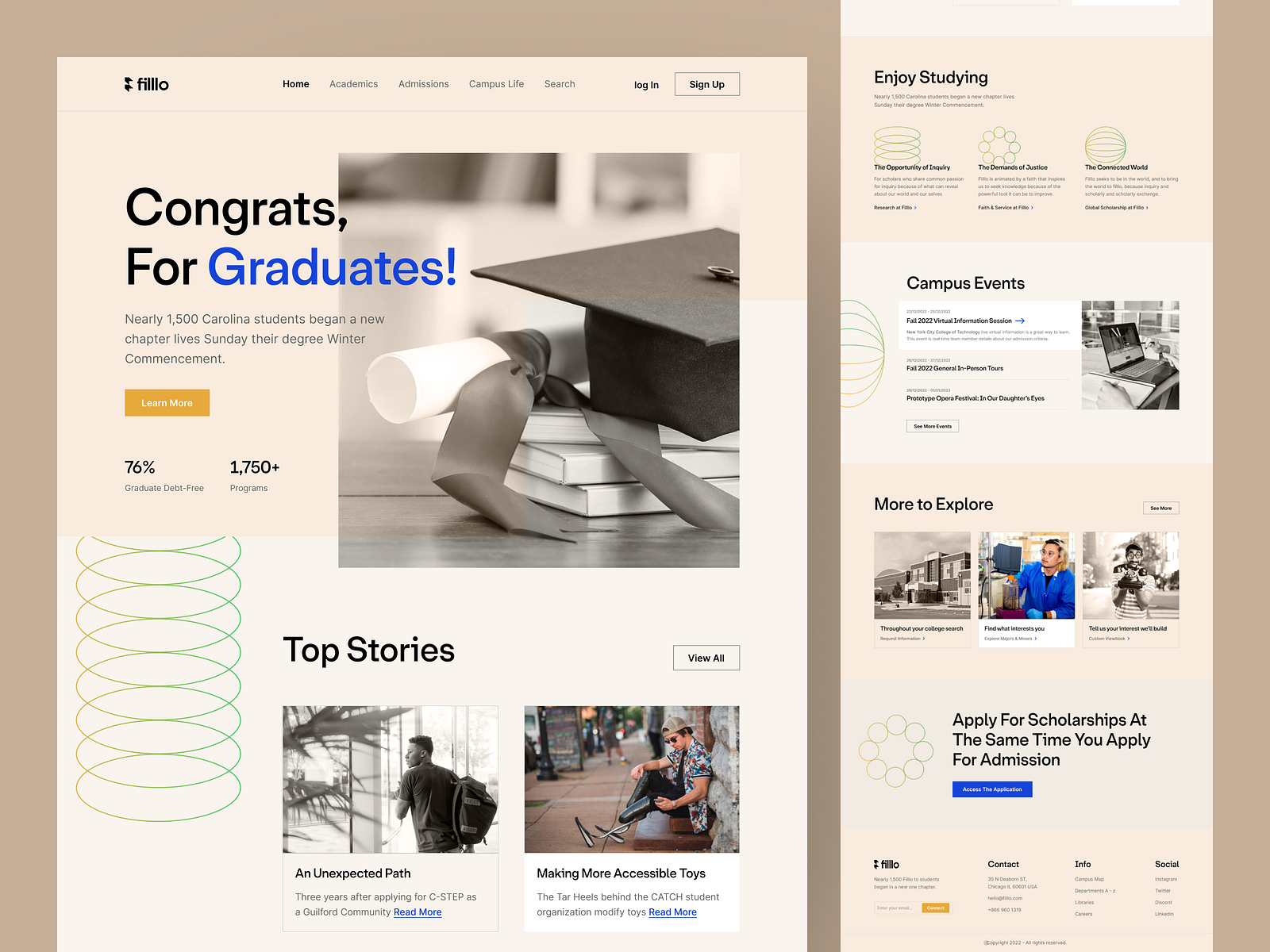 Website Design for an University by Filllo Design Agency on Dribbble