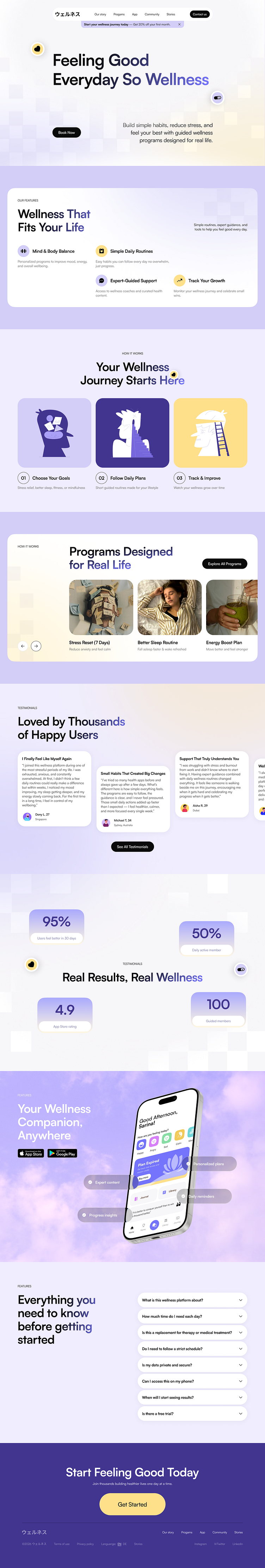 Wellness Website UI/UX by Fahema Yesmin on Dribbble