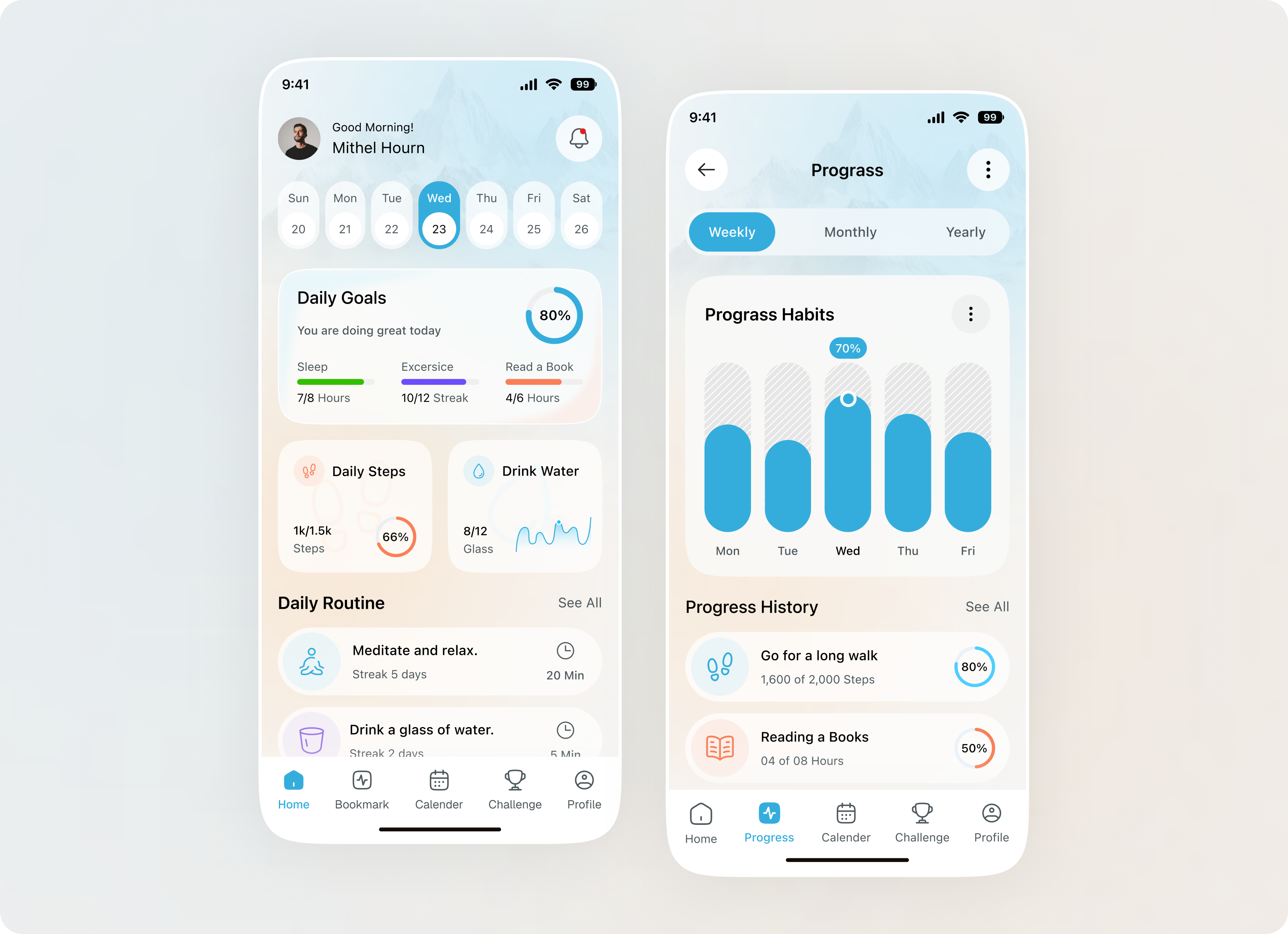 Habit Tracker Mobile App by Shiby Ghosh for UX Crate Lab on Dribbble