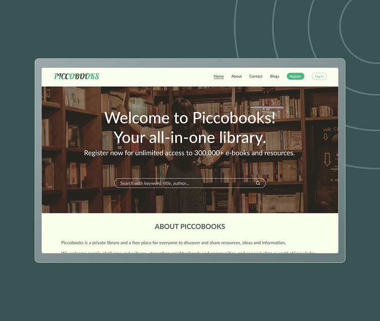 Hero Section for a Library Website by Joy Irabor on Dribbble