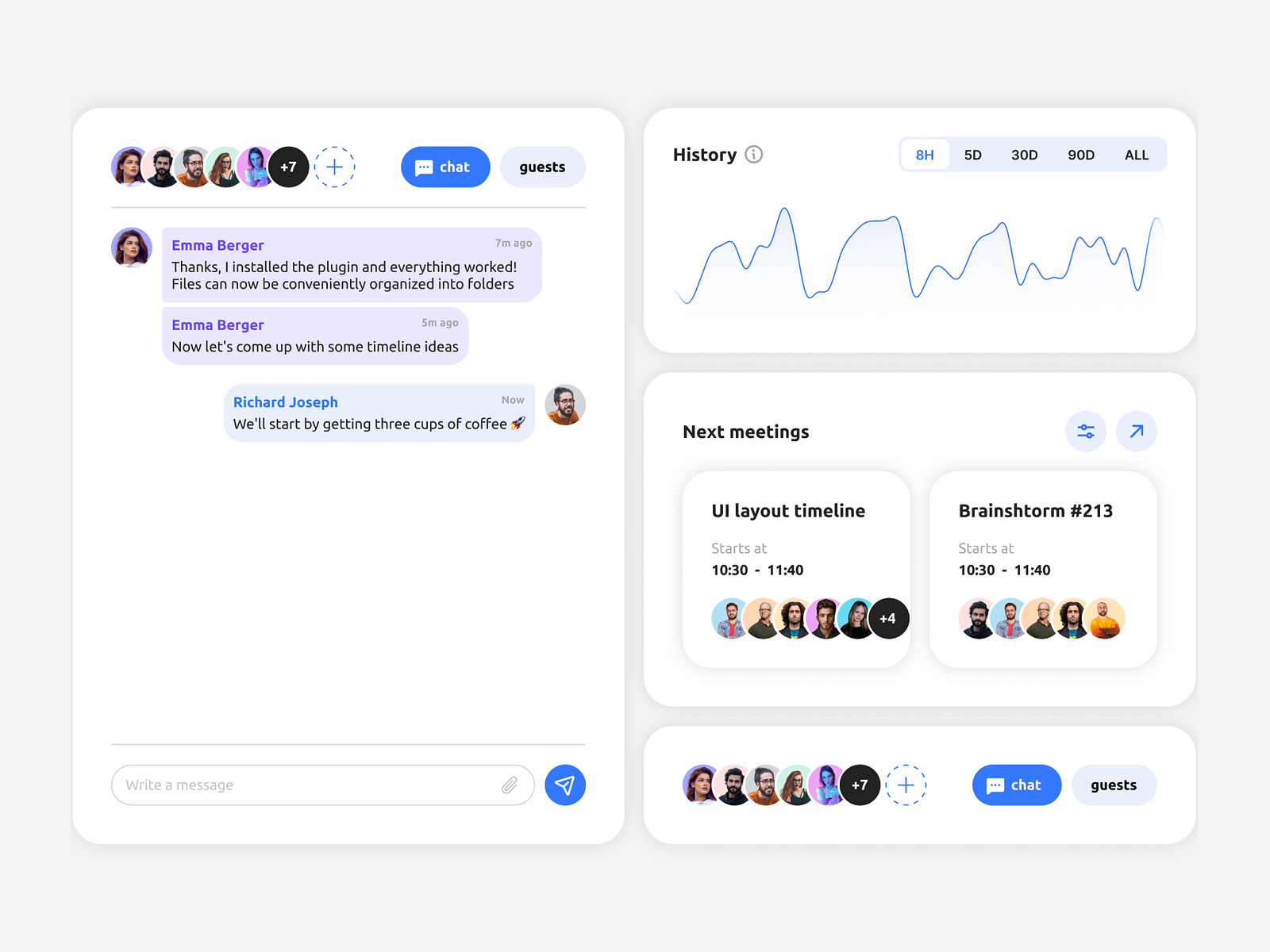 Chat Card Timeline UI by Anton Liforenko on Dribbble