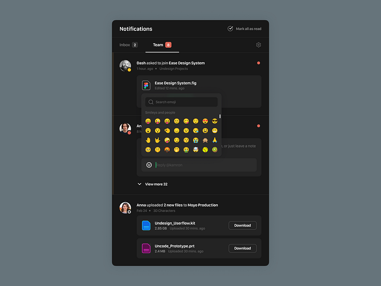 Notification Dark Modal by Tran Mau Tri Tam for UI8 on Dribbble