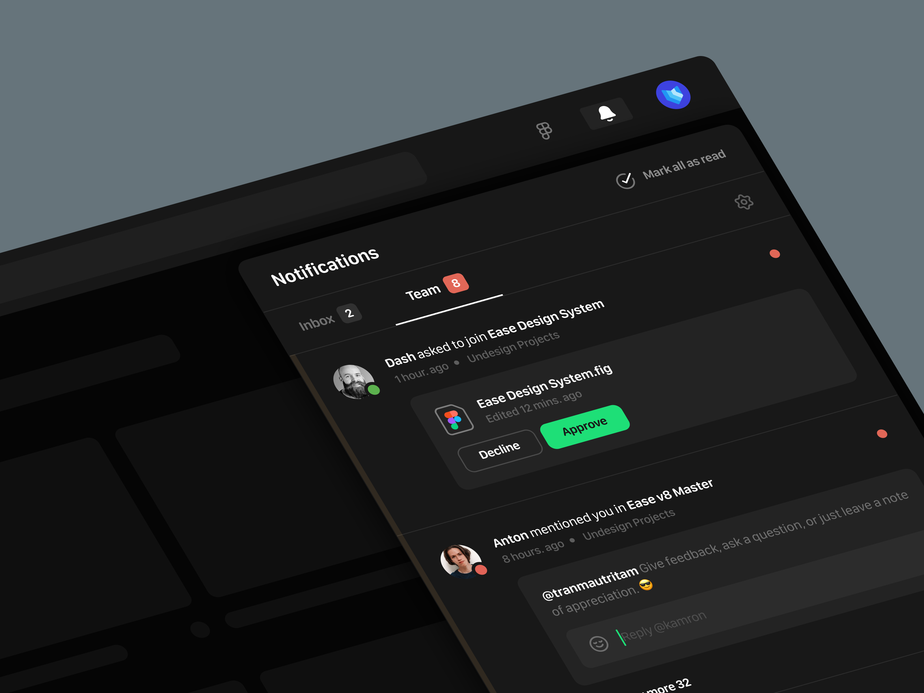 Notification Dark Modal by Tran Mau Tri Tam for UI8 on Dribbble