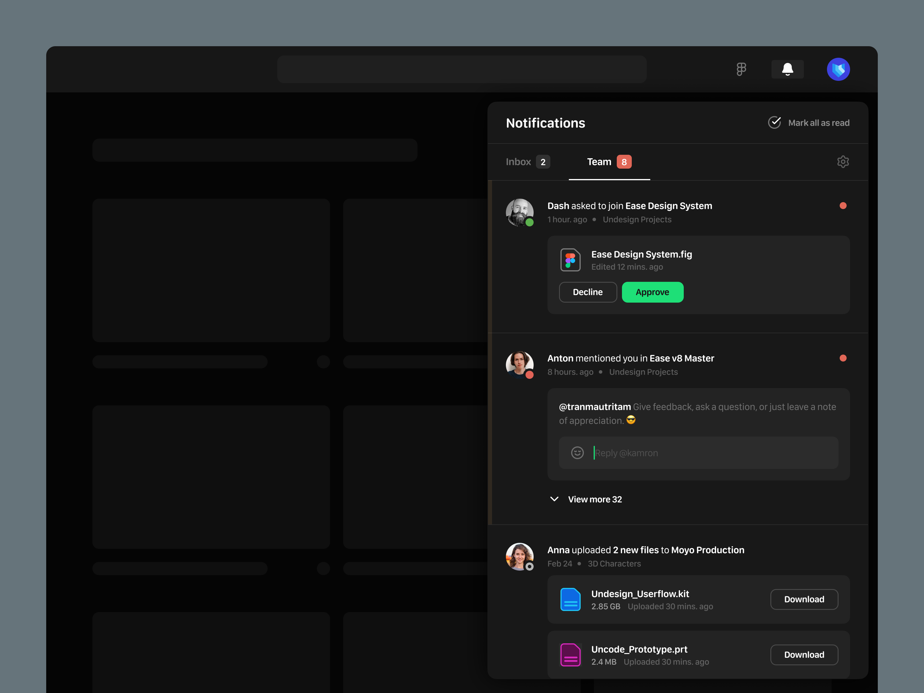 Notification Dark Modal by Tran Mau Tri Tam for UI8 on Dribbble