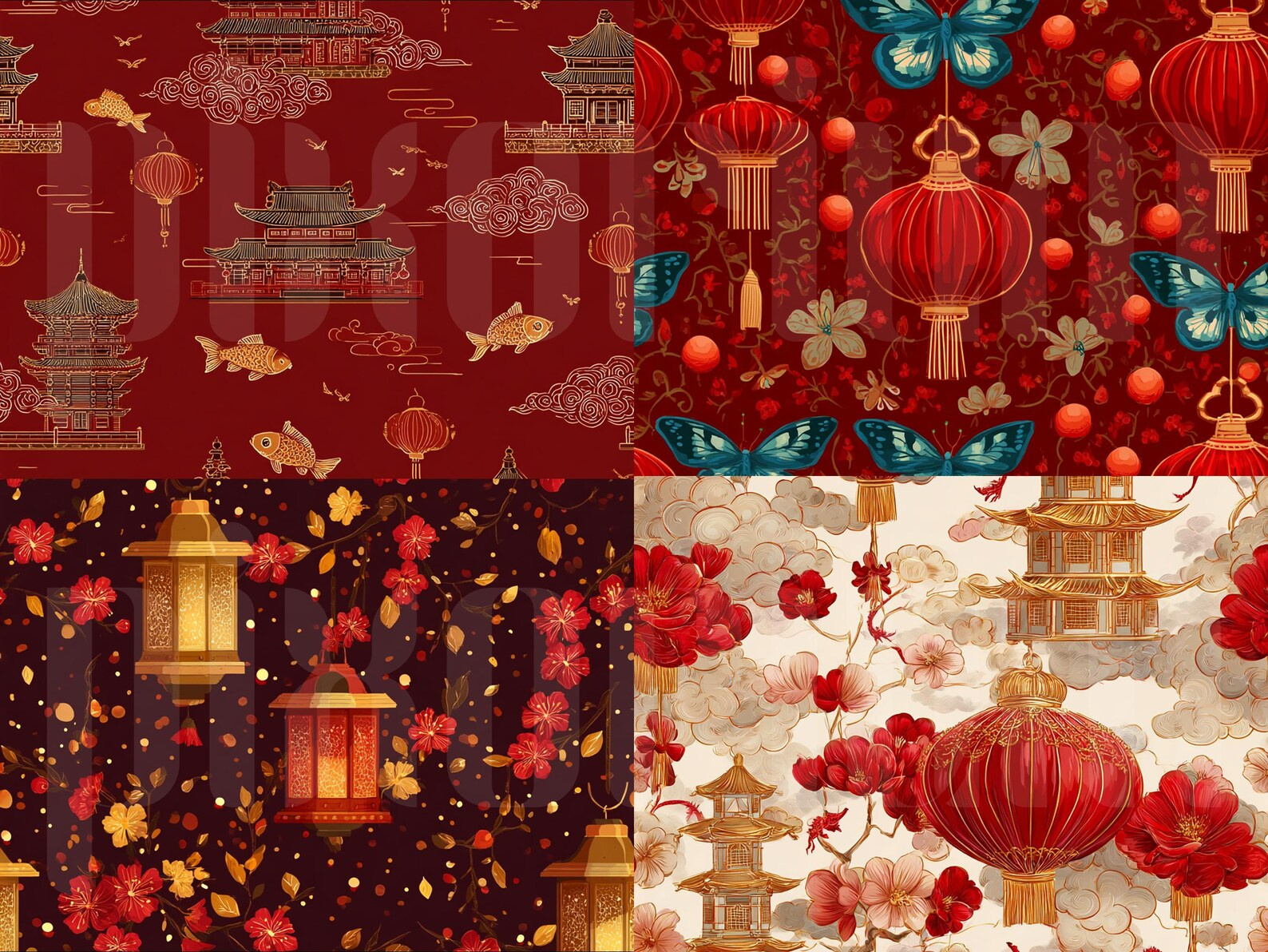 22 Chinese New Year Digital Paper by Pixorium on Dribbble