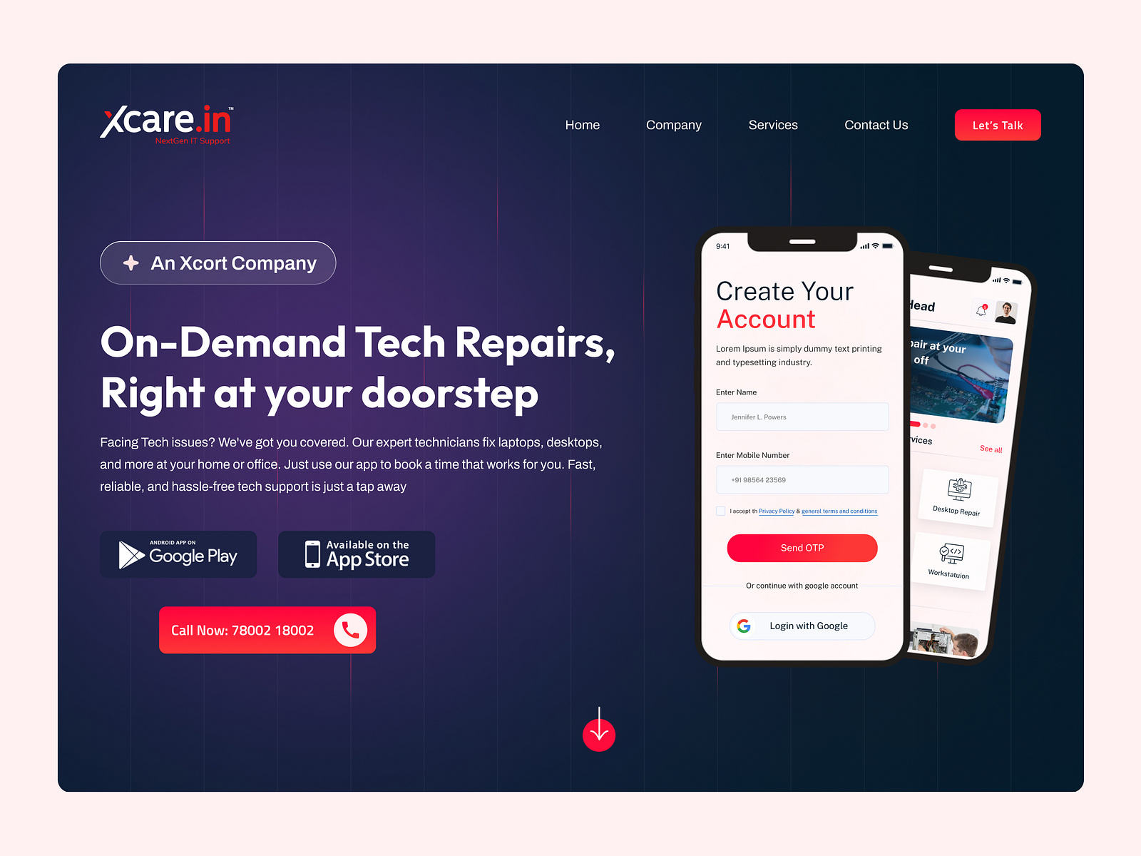 IT Support- Computer repair and IT support service Website UI UX by ...