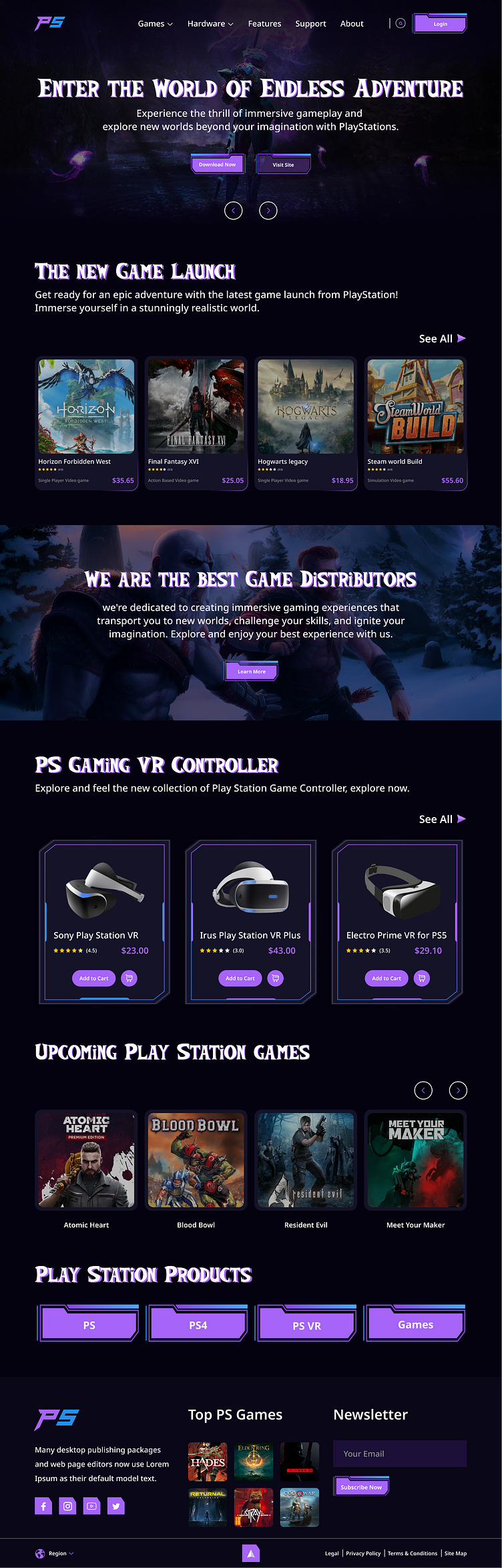 Landing page - Gaming Website by Codeflash Infotech on Dribbble