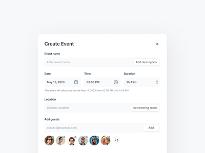 Create Event Modal by Sergushkin Dmitry on Dribbble