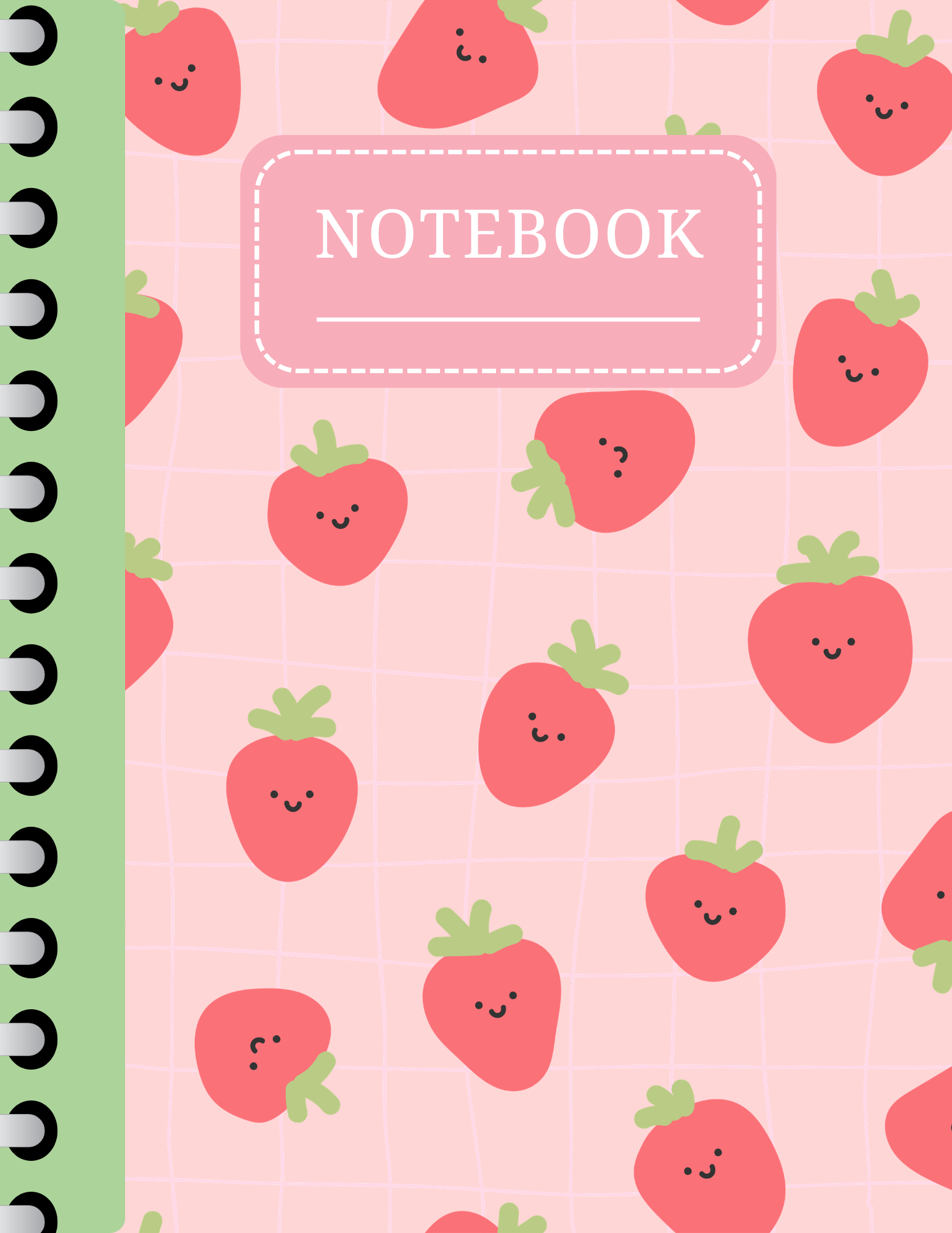 Strawberry themed notebook/journal cover design by shifa on Dribbble