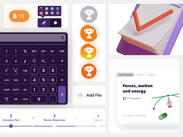 Design components of the learning platform by Anna Maker on Dribbble