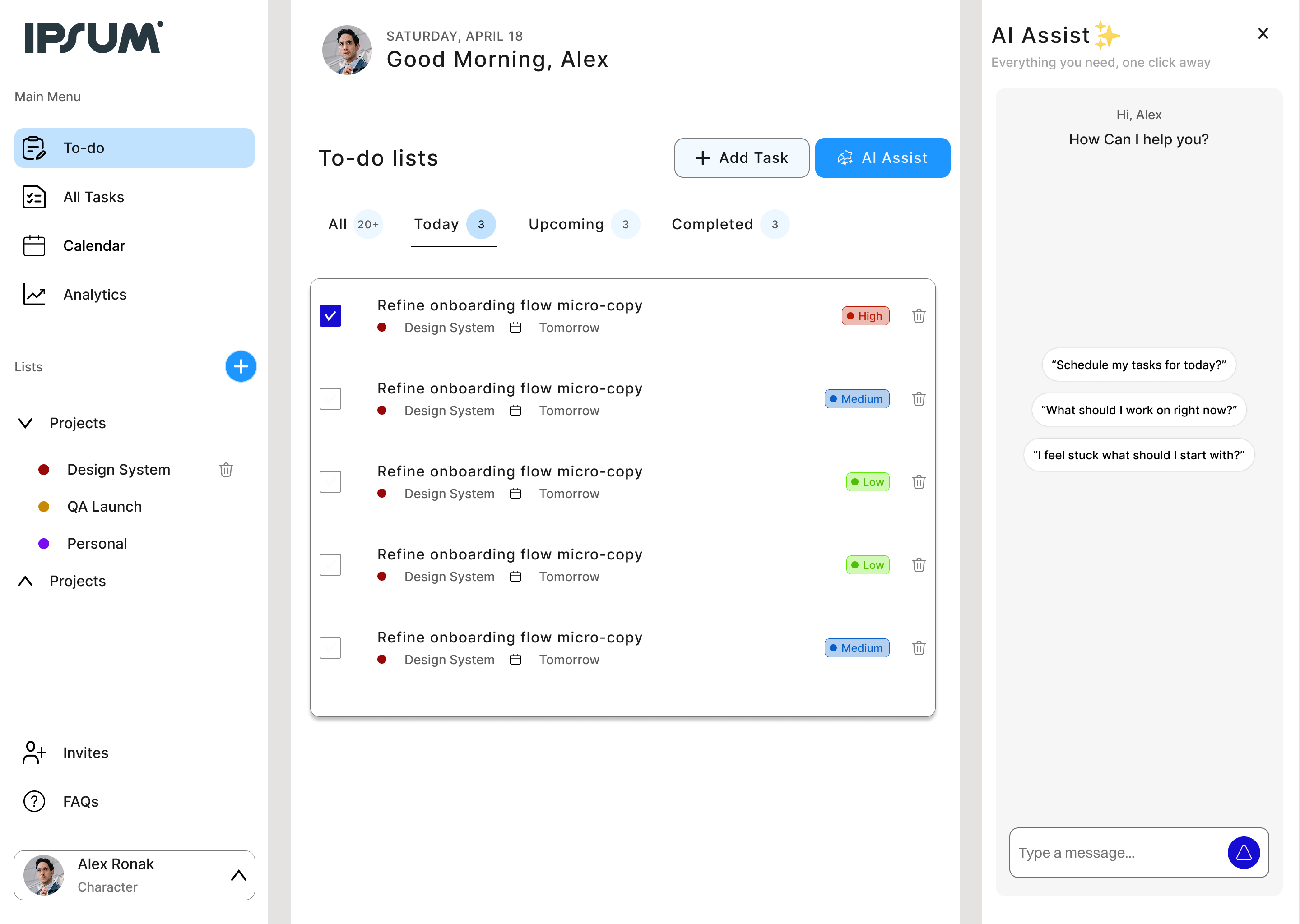 To-Do List or Manager_DailyUI_042 by Priyanka Salve on Dribbble