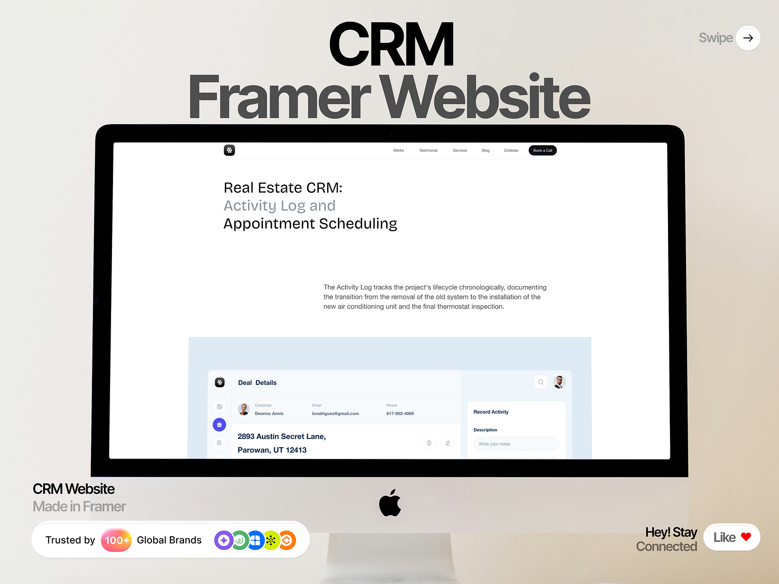 Real Estate CRM Framer Website & Appointment SaaS Dashboard by Airzon ...