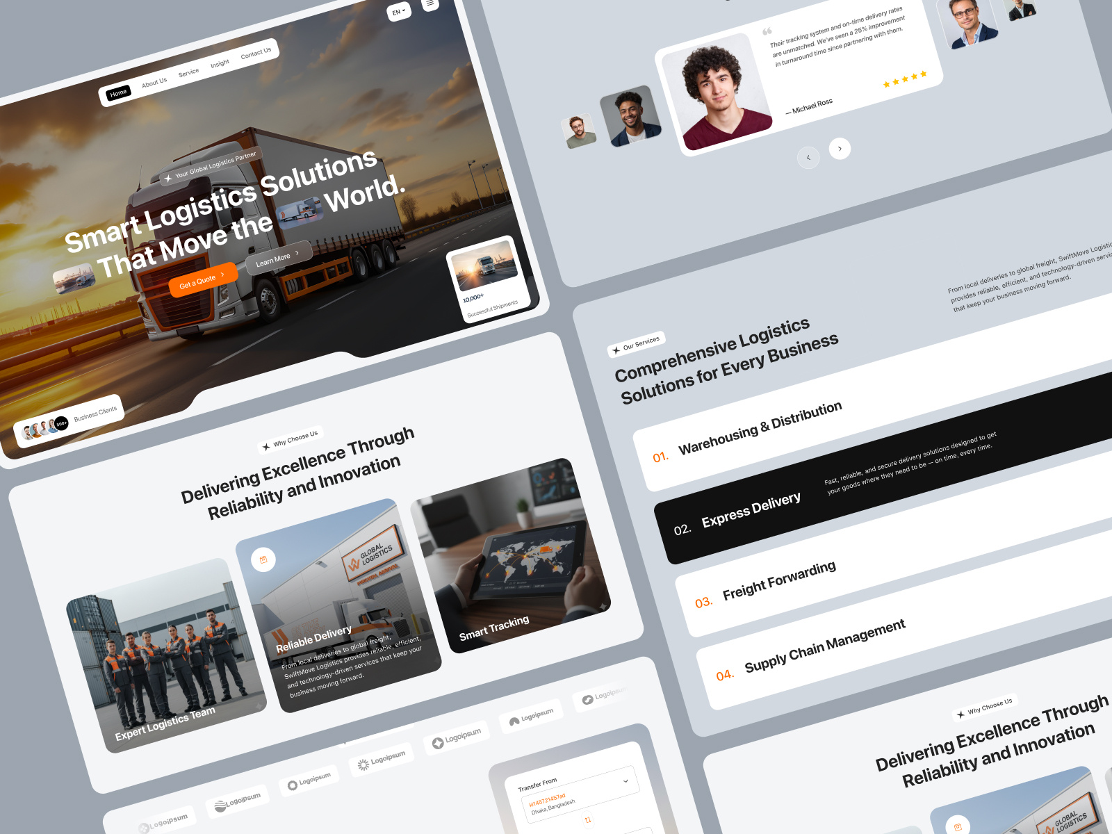 Logistics & Transportation Website Design by Sahin Mia for Pixelean ...