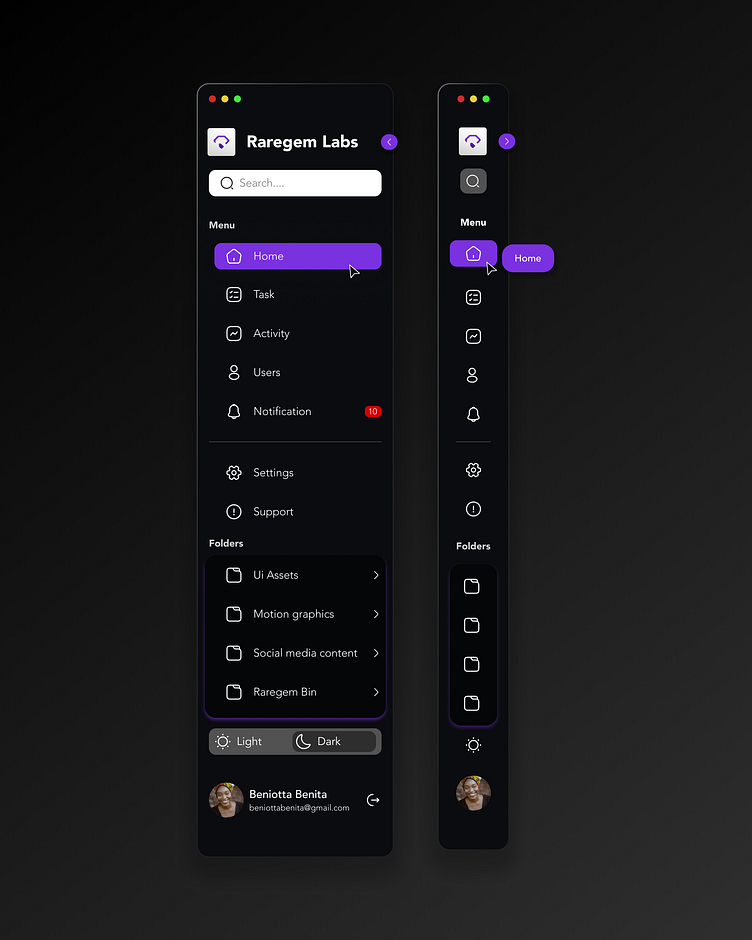Glassmorphism Sidebar Design by Beniotta Benita on Dribbble