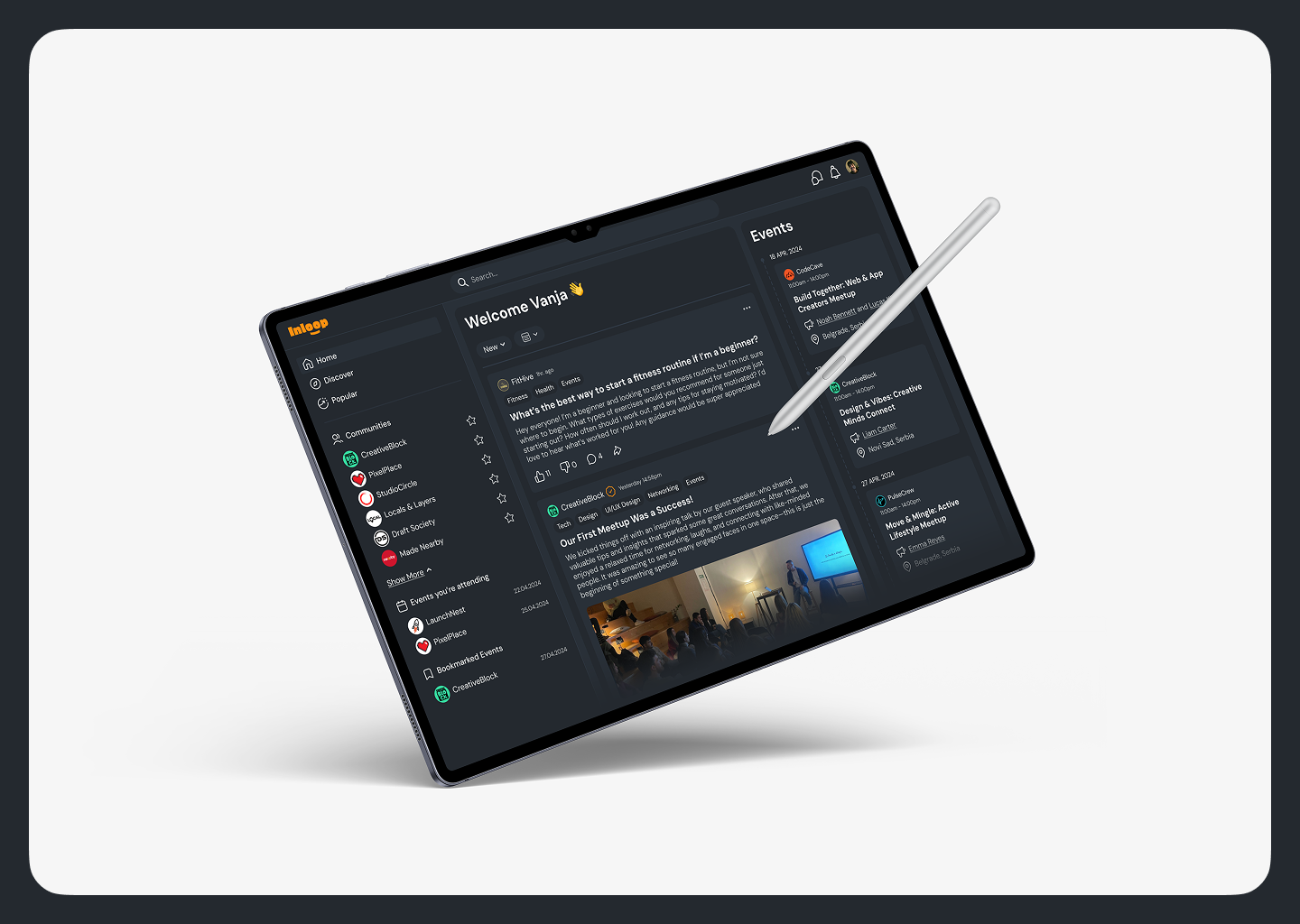 Web App for Events by Vanja Veres on Dribbble