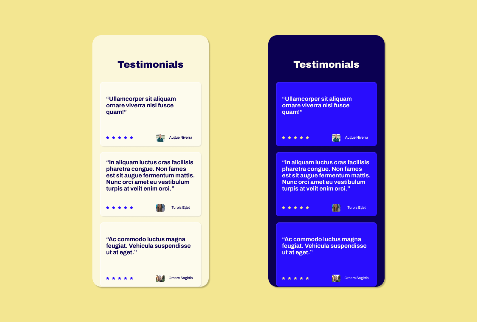Testimonials - Mobile by Aaron P on Dribbble